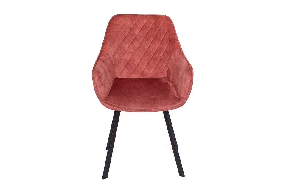 Edel - Pink Velvet Dining Chair – Craughwell Furniture & Carpets Ltd