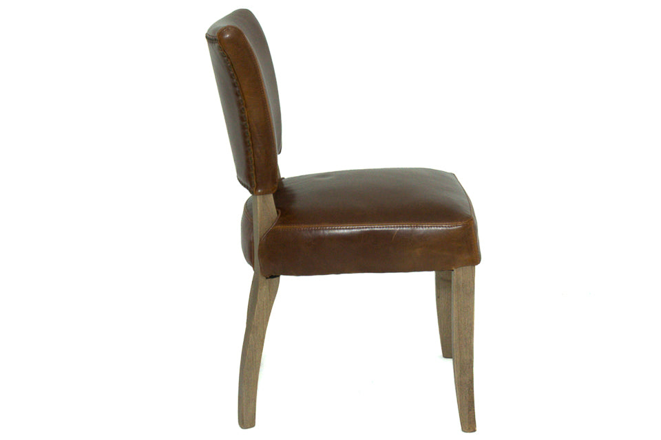 Limerick - Brown Leather Dining Chair – Craughwell Furniture & Carpets Ltd